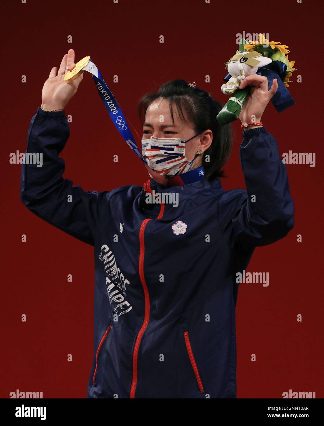 KUO Hsing-Chun of Chinese Taipei celebrates during award ceremony of ...