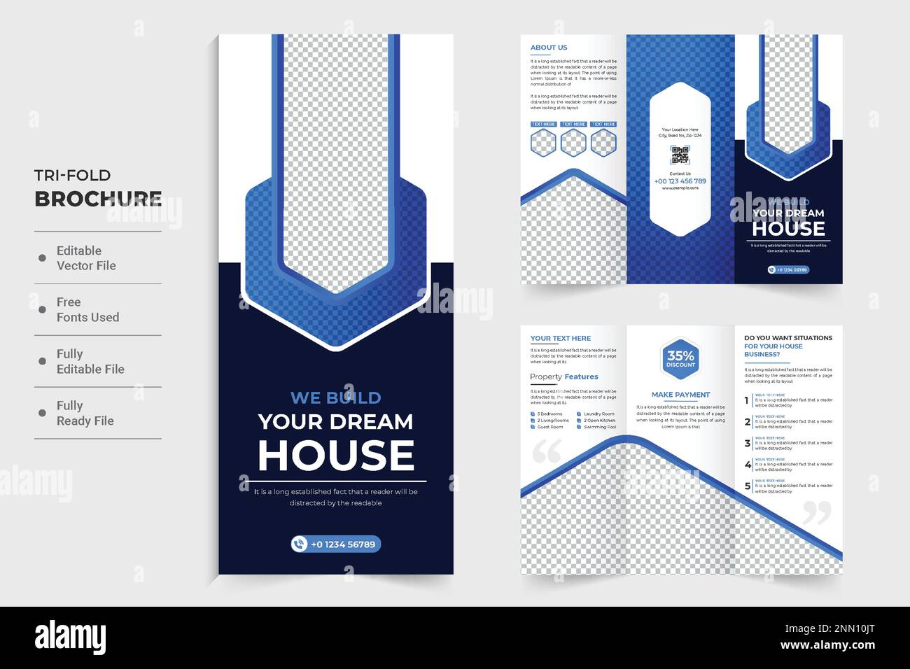 Creative tri fold brochure design for real estate business promotion ...