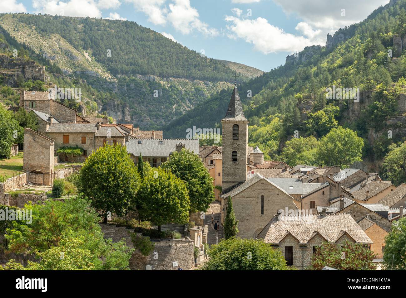 The village of Sainte-Enimie in the Gorges du Tarn, one of the most ...