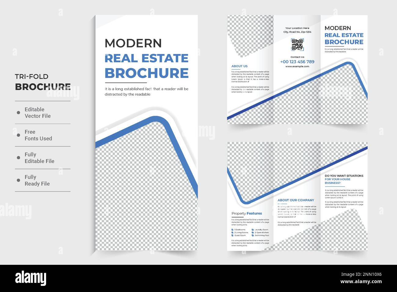 Home selling business tri fold brochure design with photo placeholders ...