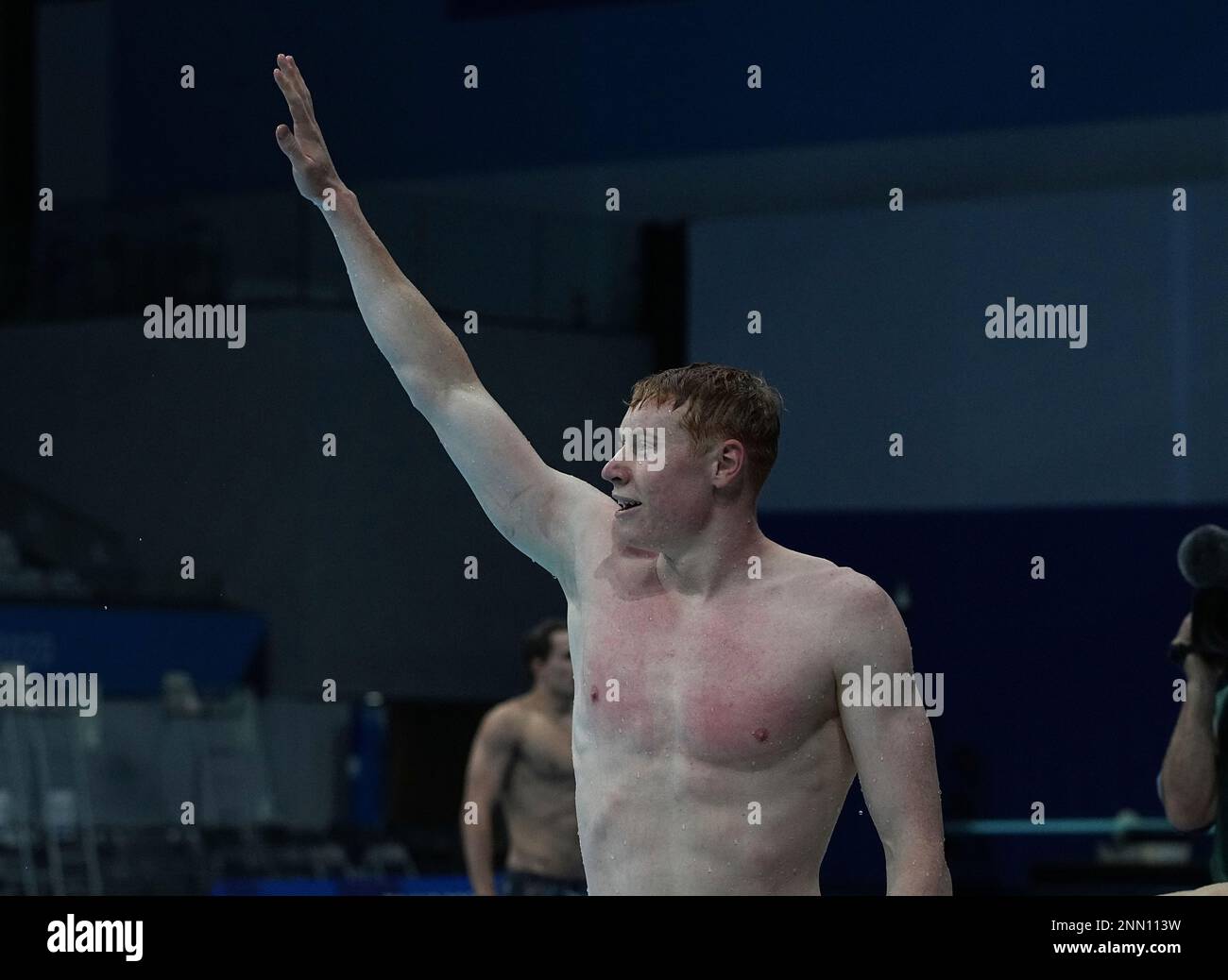 Great Britain's DEAN Tom waves his hand after winning Men's 200m ...