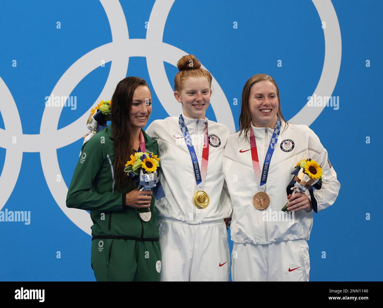 JACOBY Lydia of United States (C) reacts after winning women's 100m ...