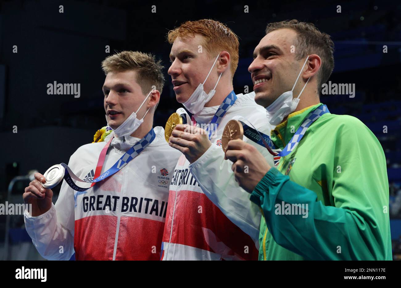 (L to R)Great Britain's SCOTT Duncan,silver, DEAN Tom, gold, and Brazil ...