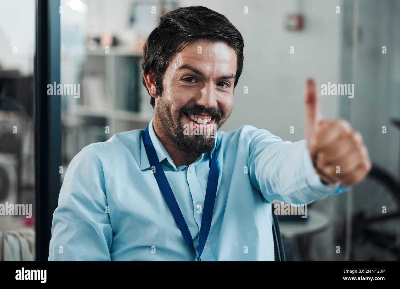 Happy computer engineer thumb up hi-res stock photography and images ...