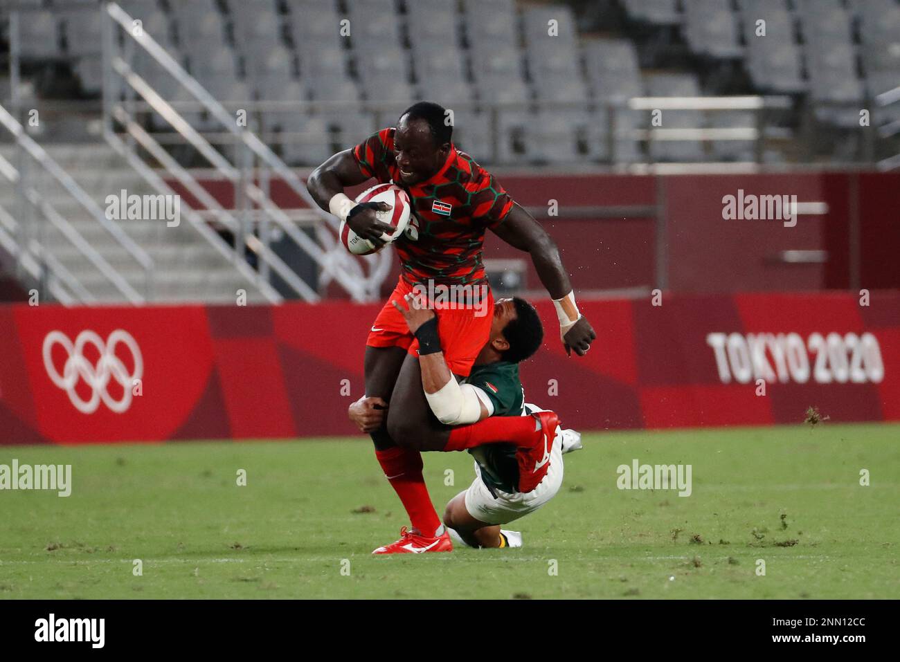 July 26, 2021, Tokyo, Japan: Team Kenya back Jeff Oluoch (6) shown ...
