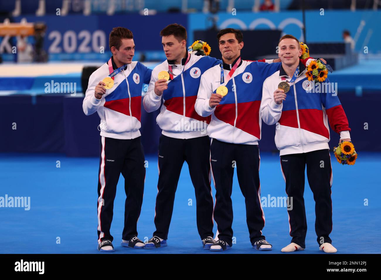 Team ROC's athletes pose for photo after attending the award ceremony ...