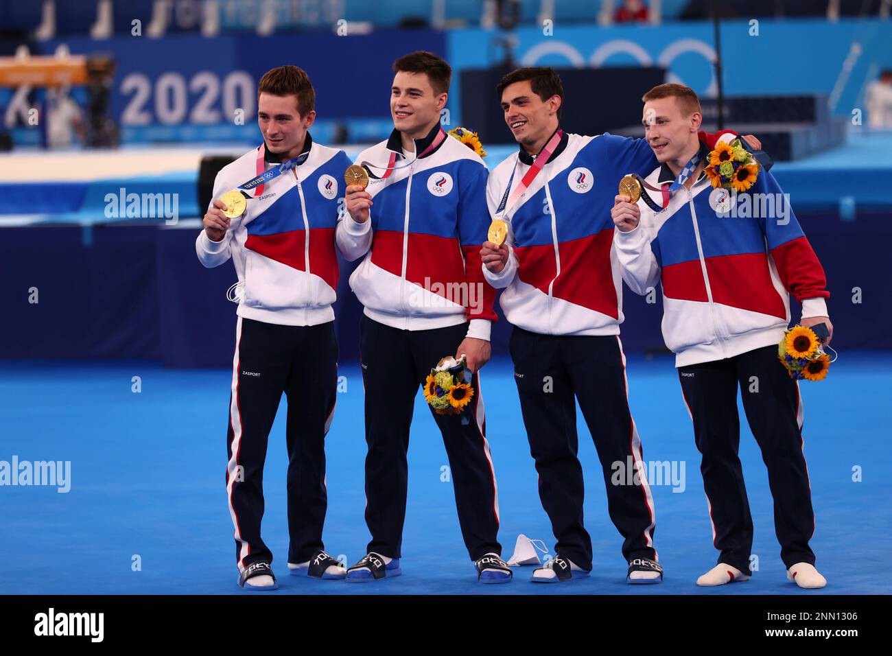 Team ROC's athletes pose for photo after attending the award ceremony ...