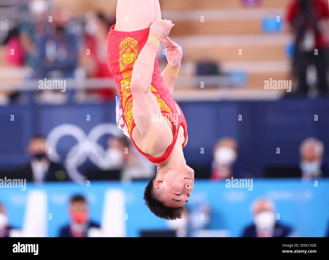 China's SUN Wei performs the floor in Artistic Gymnastics Men's team ...