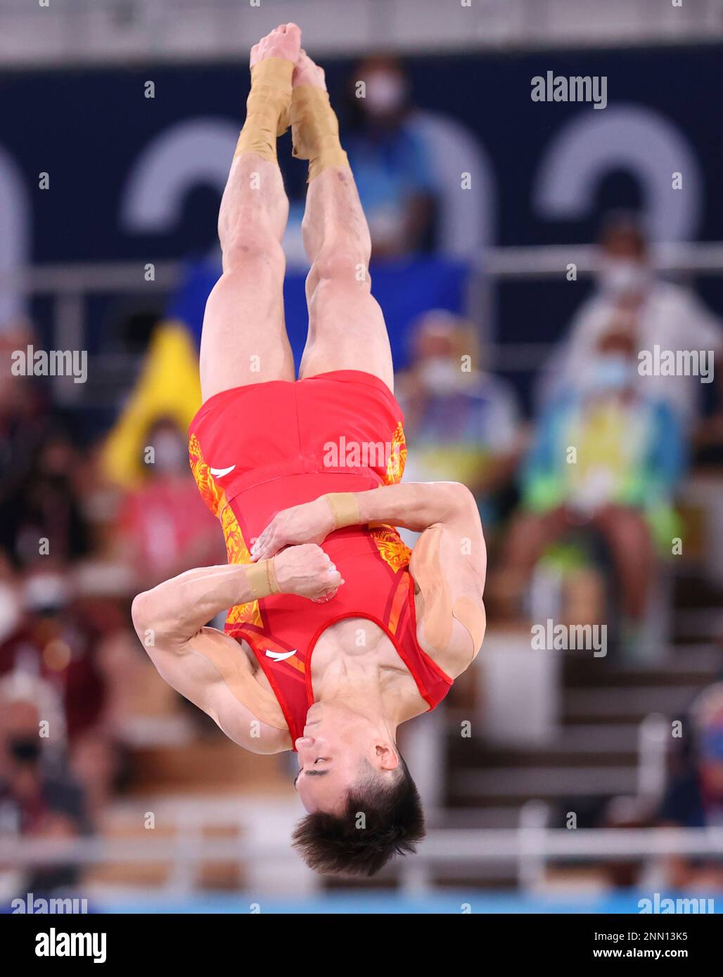 China's SUN Wei performs the floor in Artistic Gymnastics Men's team ...