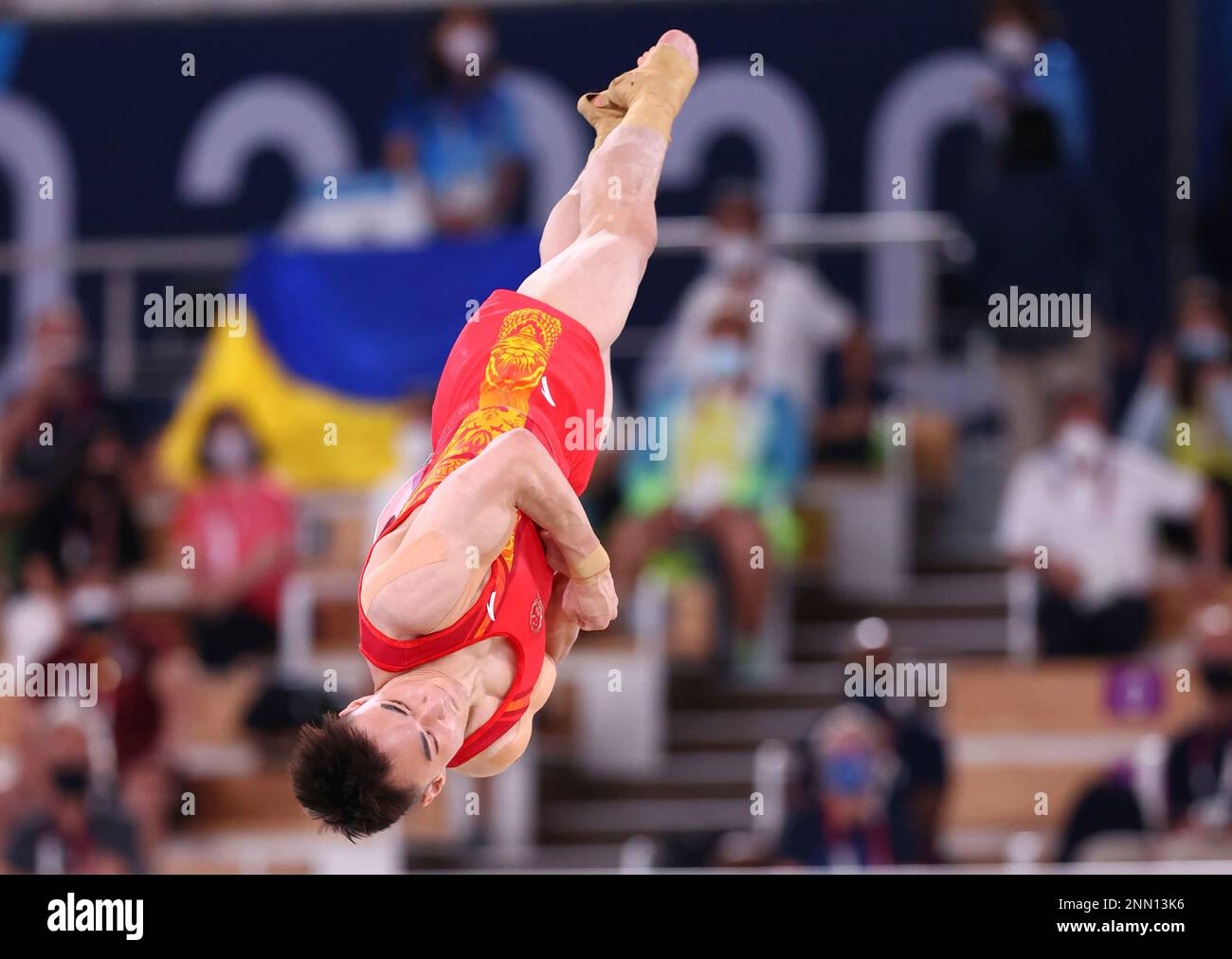 China's SUN Wei performs the floor in Artistic Gymnastics Men's team ...