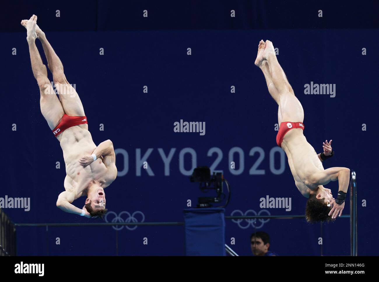 Canada's RIENDEAU Vincent and ZSOMBOR-MURRAY Nathan perform in Diving ...