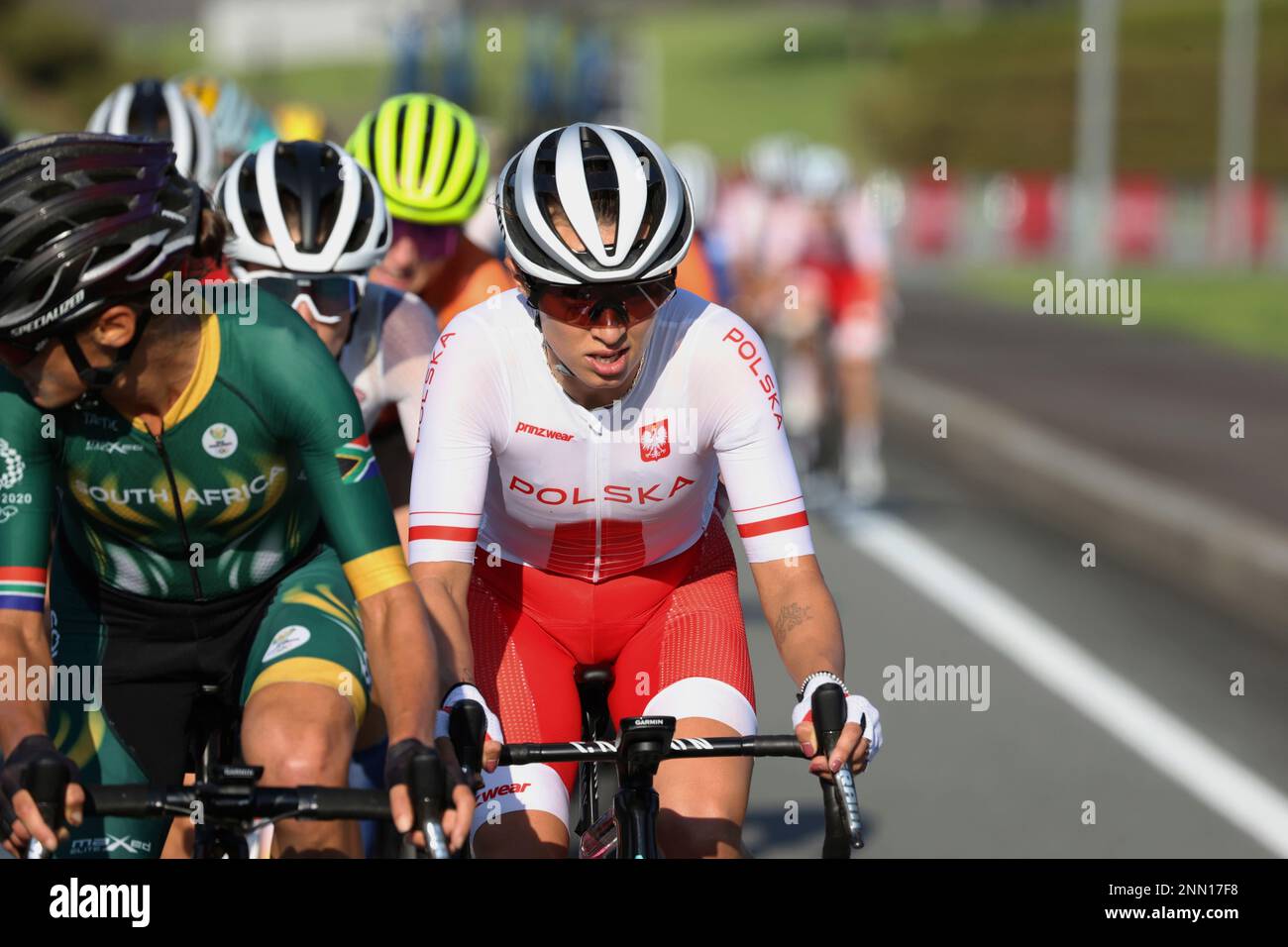 Cyclists compete in the women's cycling road race at the 2020 Summer ...