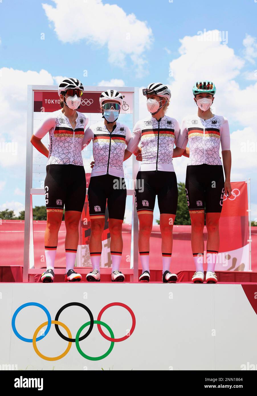 Lisa Brennauer, from left, Trixi Worrack, Hannah Ludwig and Liane ...