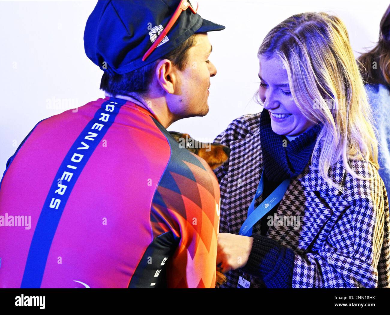 British Tom Pidcock of Ineos Grenadiers and his girlfriend Bethany ...