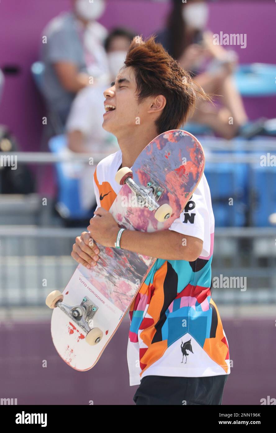 HORIGOME Yuto reacts during Skateboarding - Final in Tokyo 2020 Olympic ...
