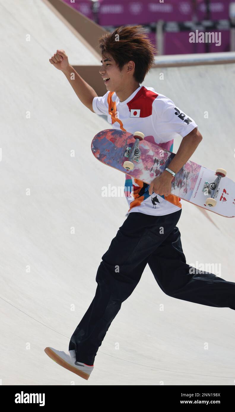 HORIGOME Yuto reacts during Skateboarding - Final in Tokyo 2020 Olympic ...