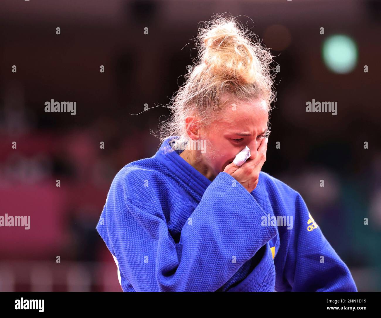 BILODID Daria of Ukraine reacts after winning Judo women's -48kg ...