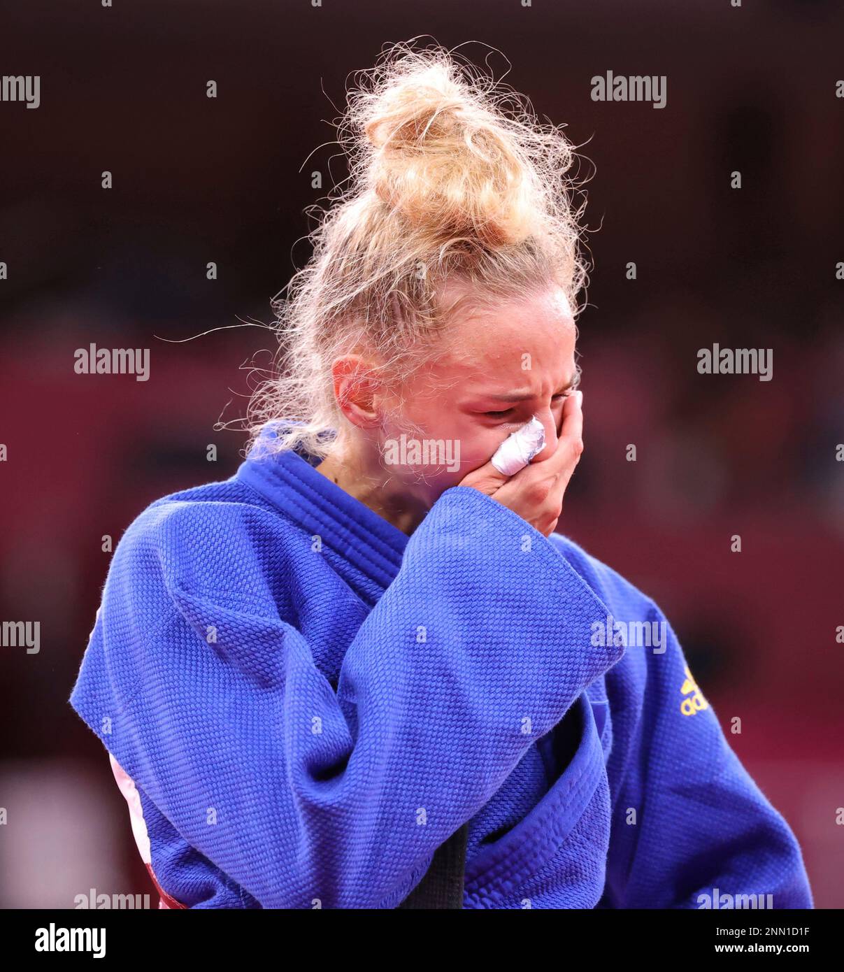 BILODID Daria of Ukraine reacts after winning Judo women's -48kg ...