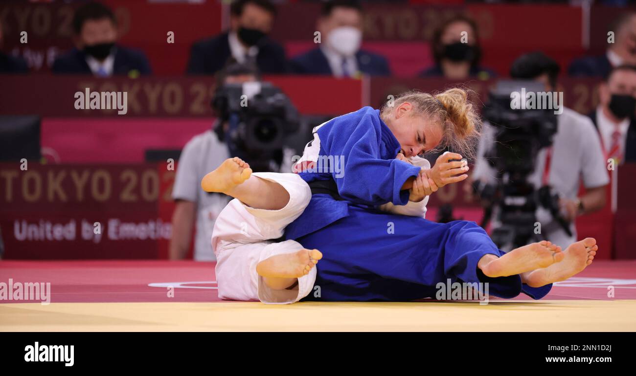 BILODID Daria of Ukraine takes part in the match of Judo women's -48kg ...
