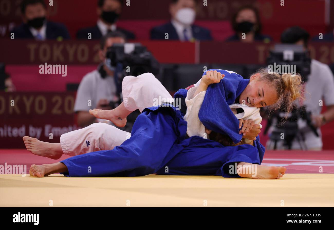 BILODID Daria of Ukraine takes part in the match of Judo women's -48kg ...