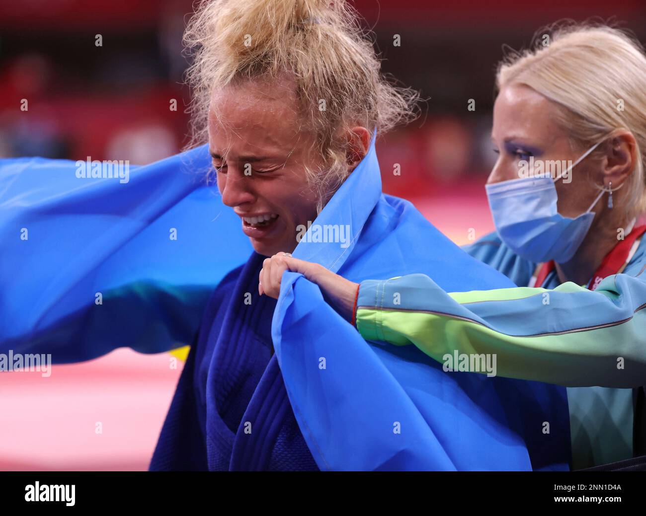 BILODID Daria of Ukraine reacts after winning Judo women's -48kg ...