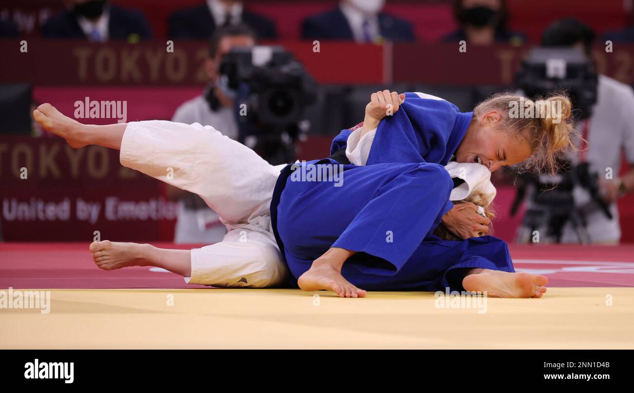 BILODID Daria of Ukraine takes part in the match of Judo women's -48kg ...