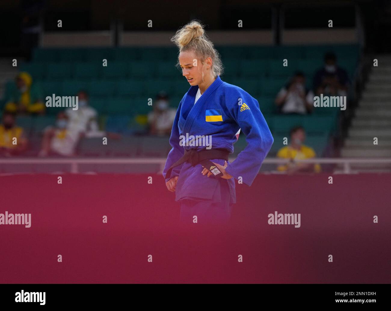 BILODID Daria of Ukraine reacts after winning Judo women's -48kg ...