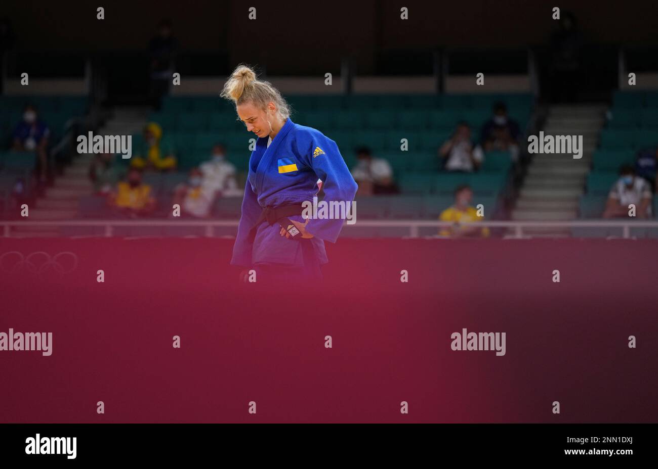 BILODID Daria of Ukraine reacts after winning Judo women's -48kg ...