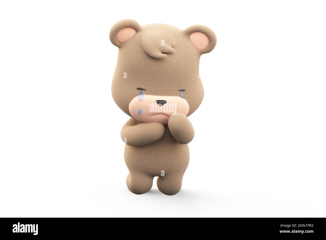 Sad and crying teddy bear. Teddy bear with tear dripping isolated on ...