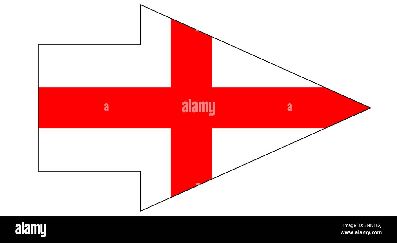 The flag of England set within a pointer arrow Stock Photo - Alamy
