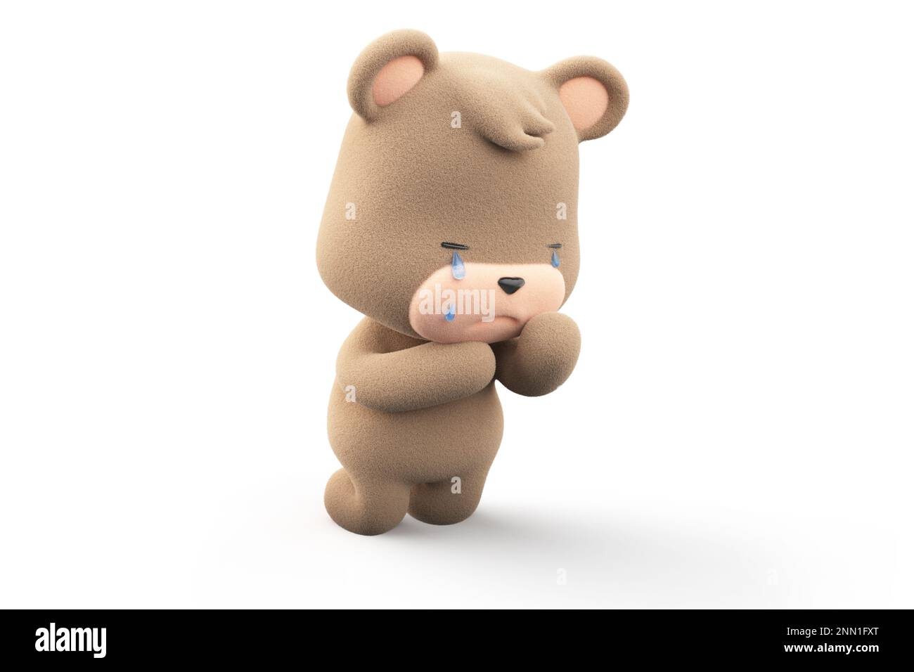 Sad and crying teddy bear. Teddy bear with tear dripping isolated on ...