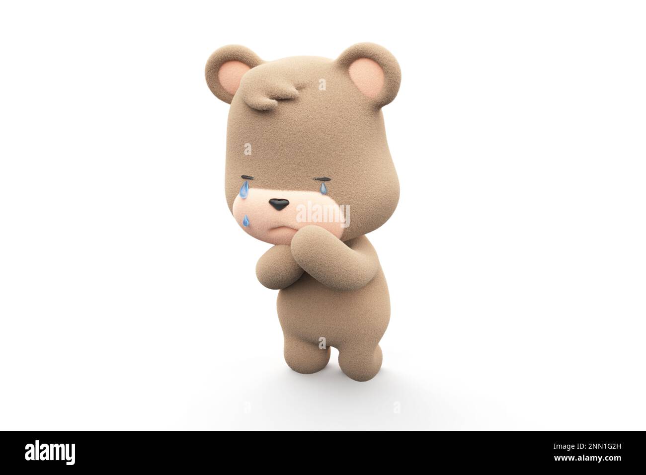 Sad and crying teddy bear. Teddy bear with tear dripping isolated on ...