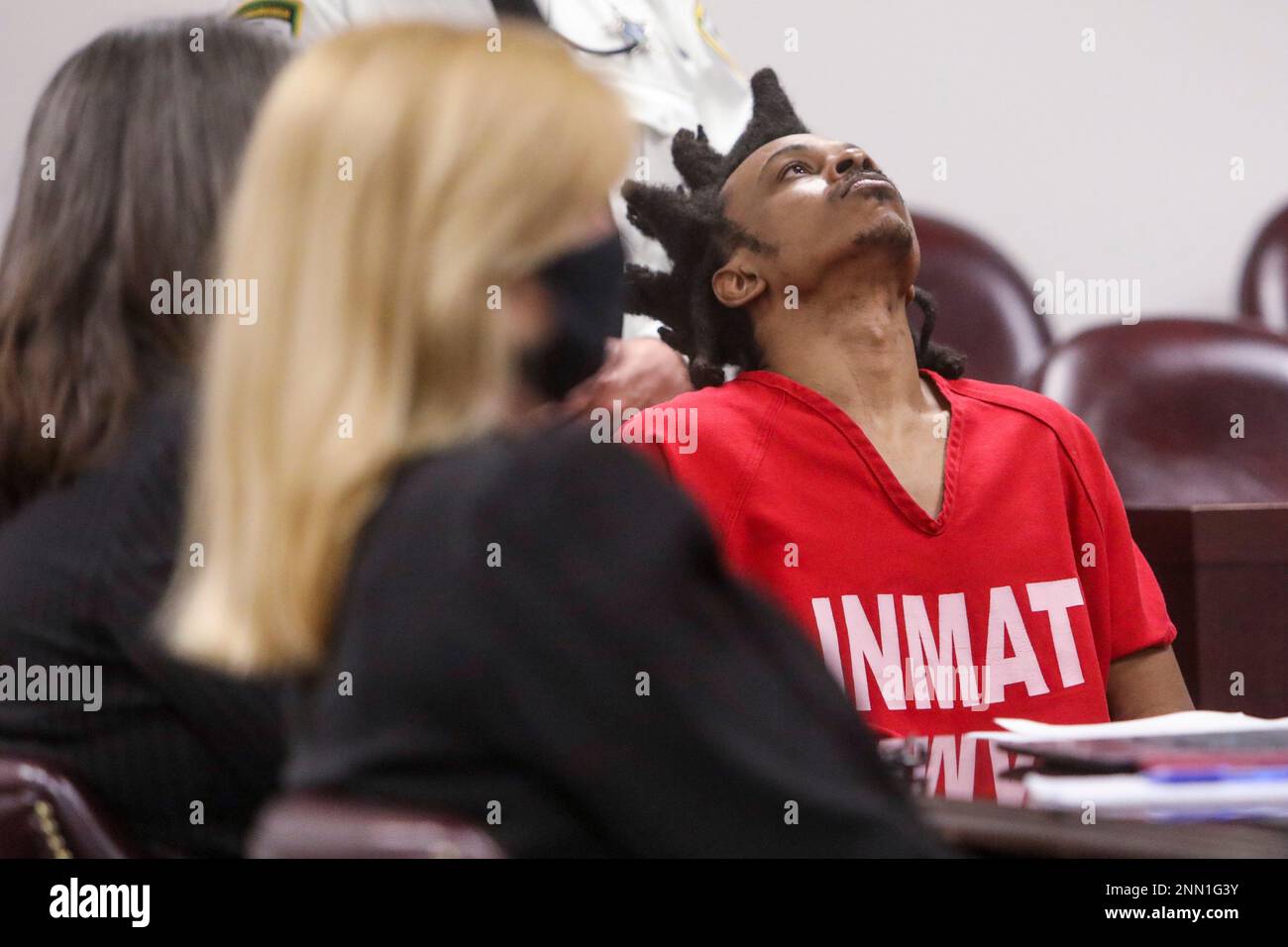 Ronnie Oneal III reacts to Daisatta Barron's remarks during his ...