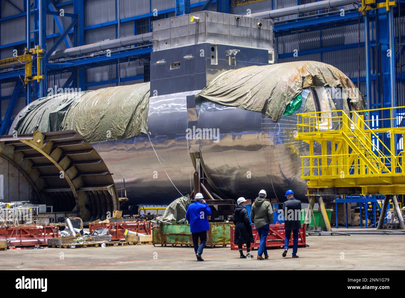 Rostock, Germany. 20th Feb, 2023. A huge LNG tank for installation in a ...
