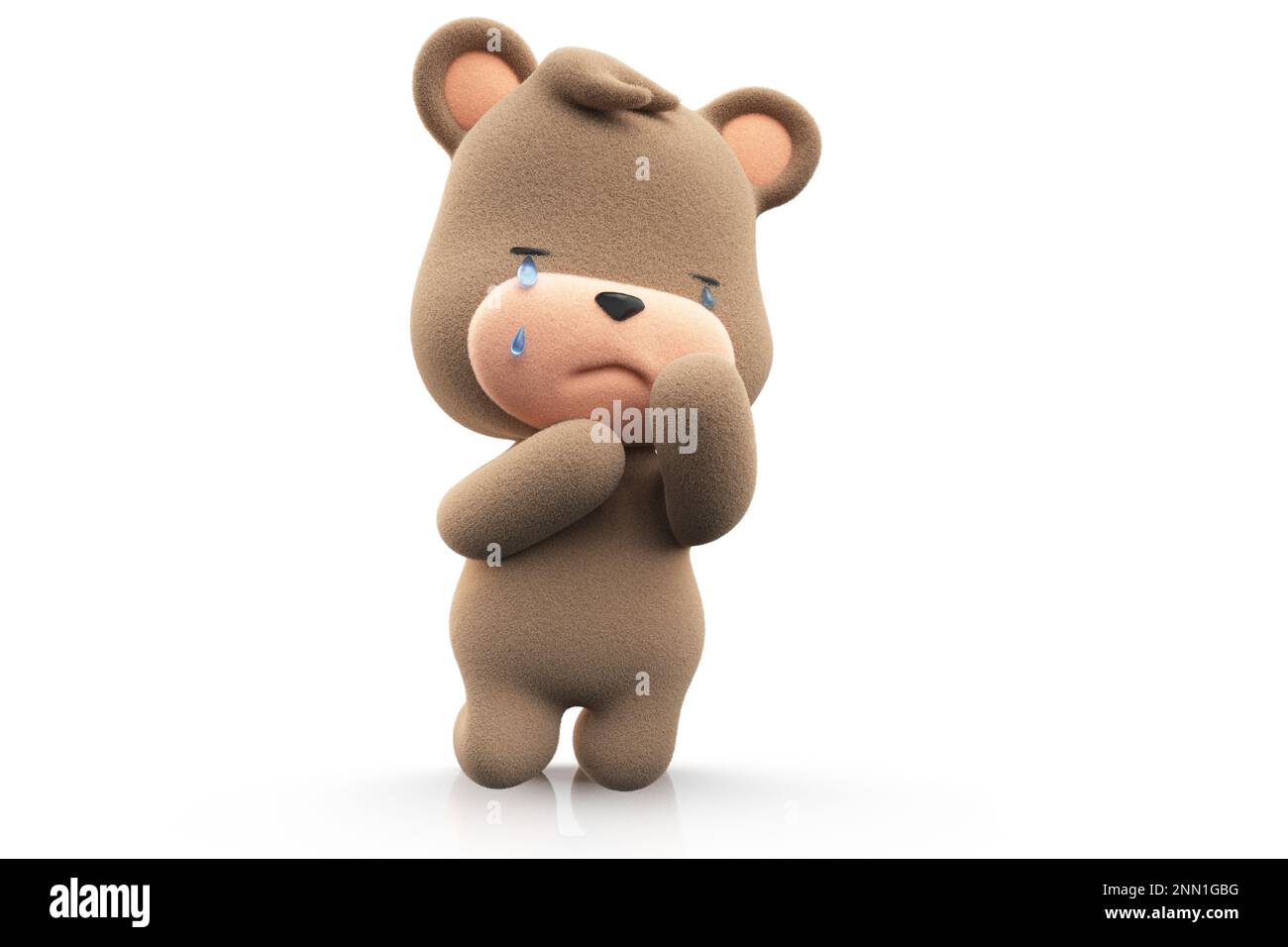 Sad and crying teddy bear. Teddy bear with tear dripping isolated on ...