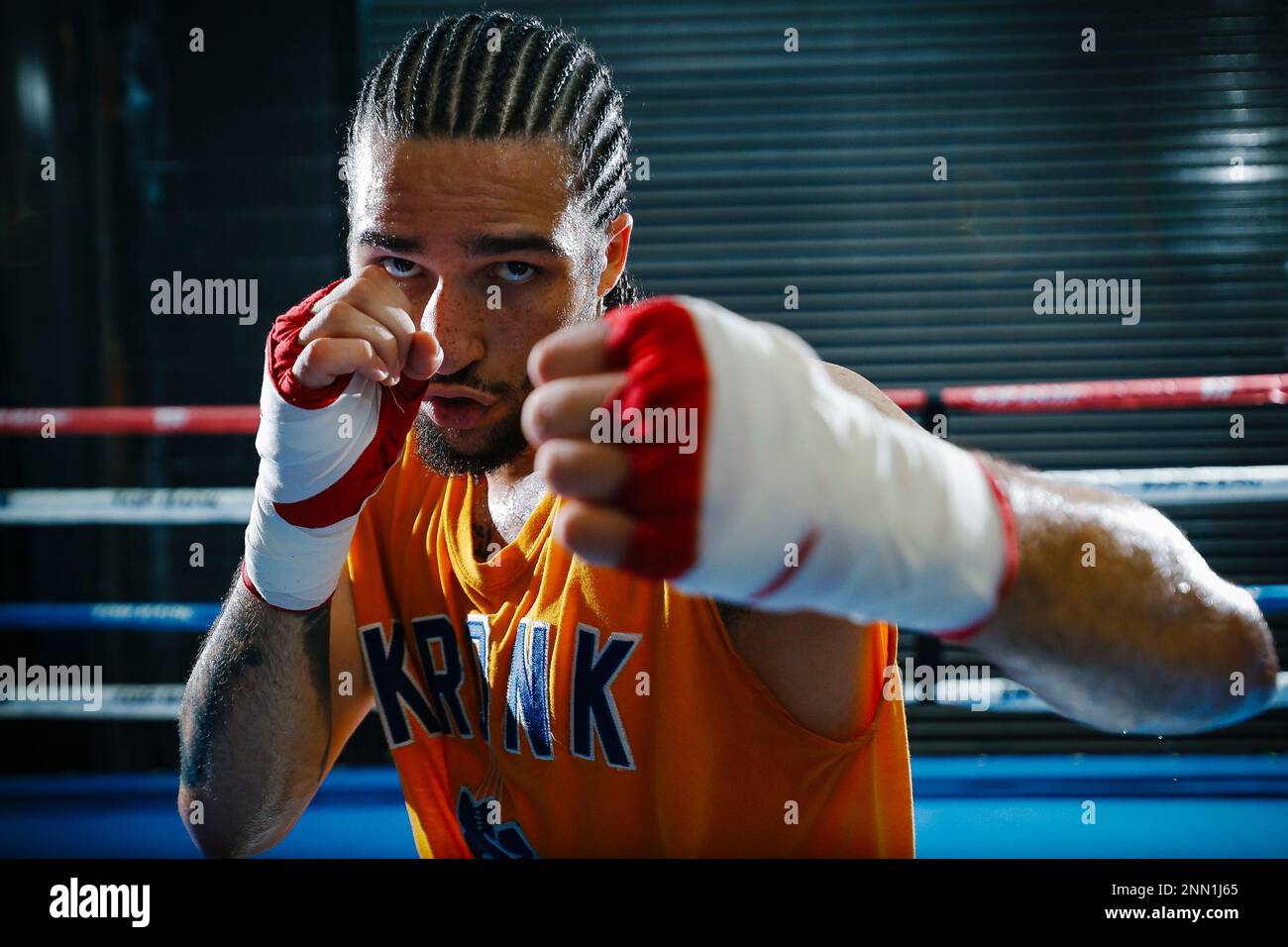 Nico Ali Walsh trains at Top Rank Gym, Monday, July 12, 2021, in Las ...