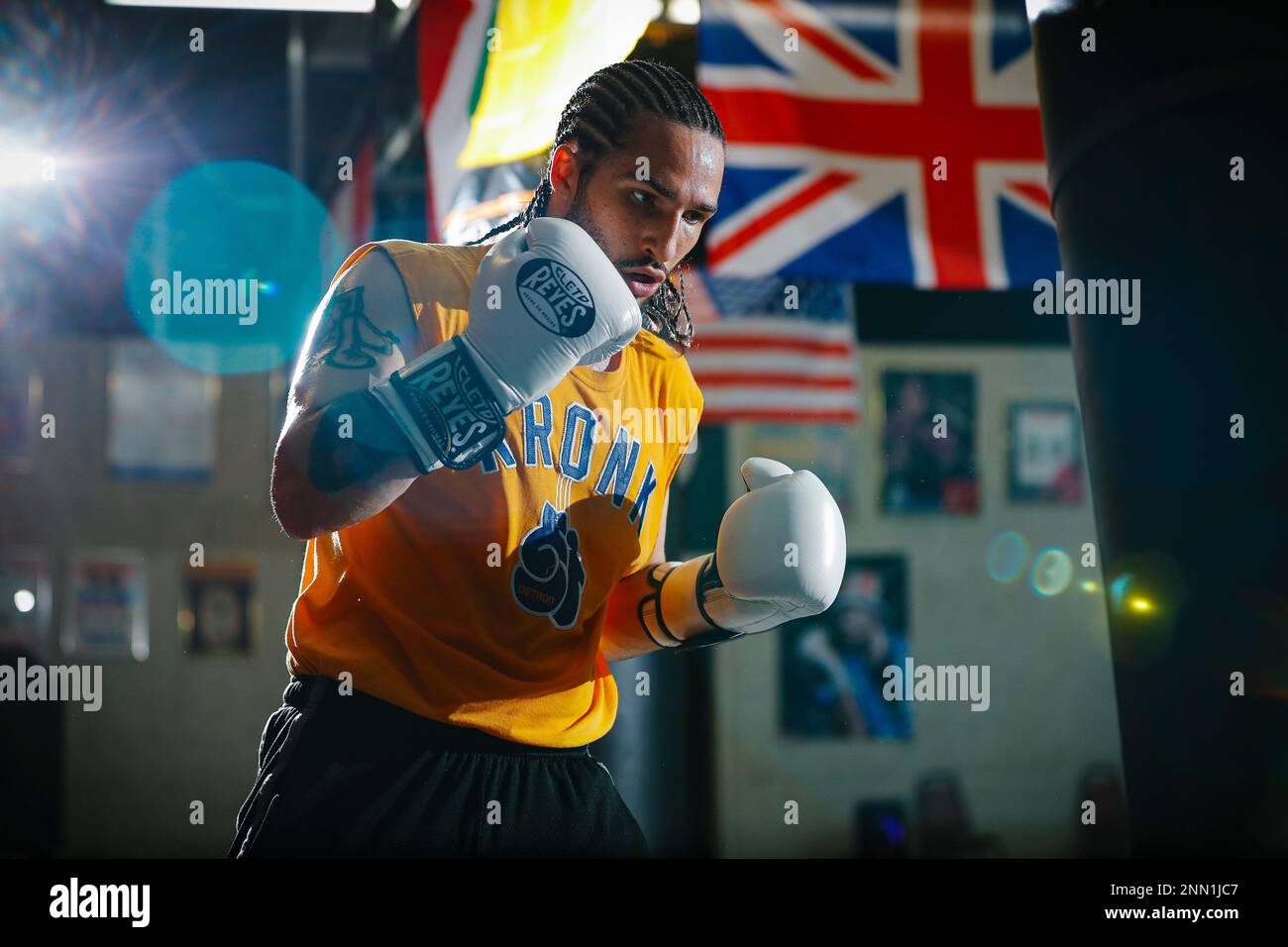 Nico Ali Walsh trains at Top Rank Gym, Monday, July 12, 2021, in Las ...