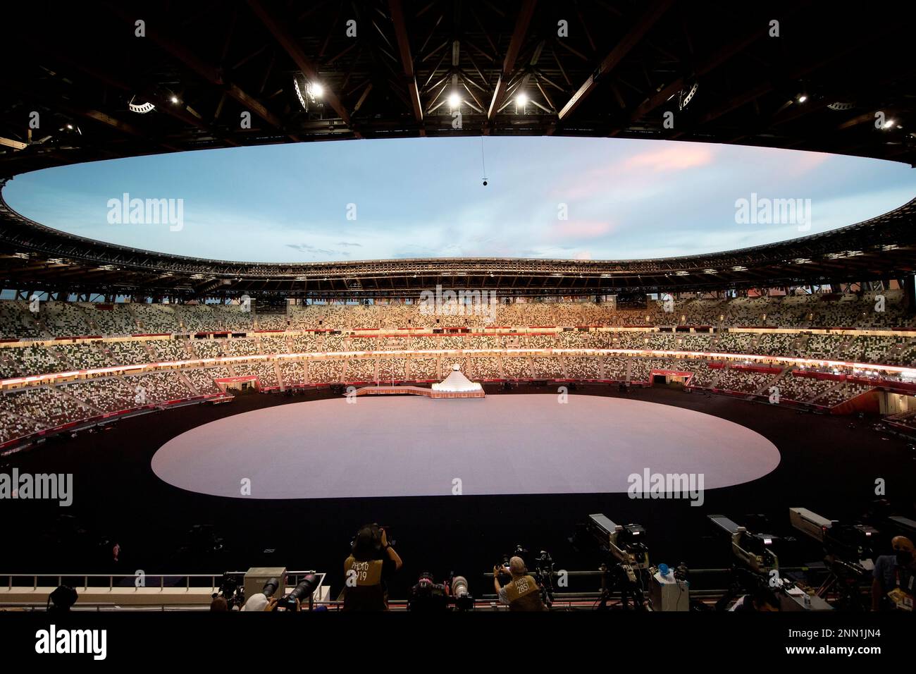 TOKYO, JAPAN - JULY 23: Empty stadium before the Opening Ceremony of ...