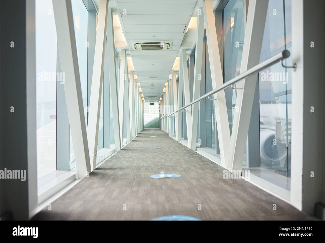 Airport backgrounds, terminal hallway and corridor for traveling ...