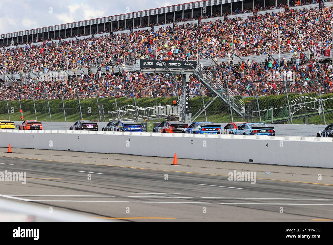 LONG POND, PA - JUNE 26: A general view down the front straight and the ...