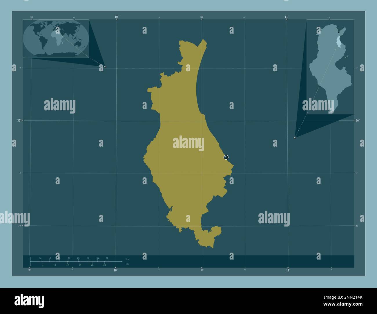 Sousse, governorate of Tunisia. Solid color shape. Corner auxiliary ...