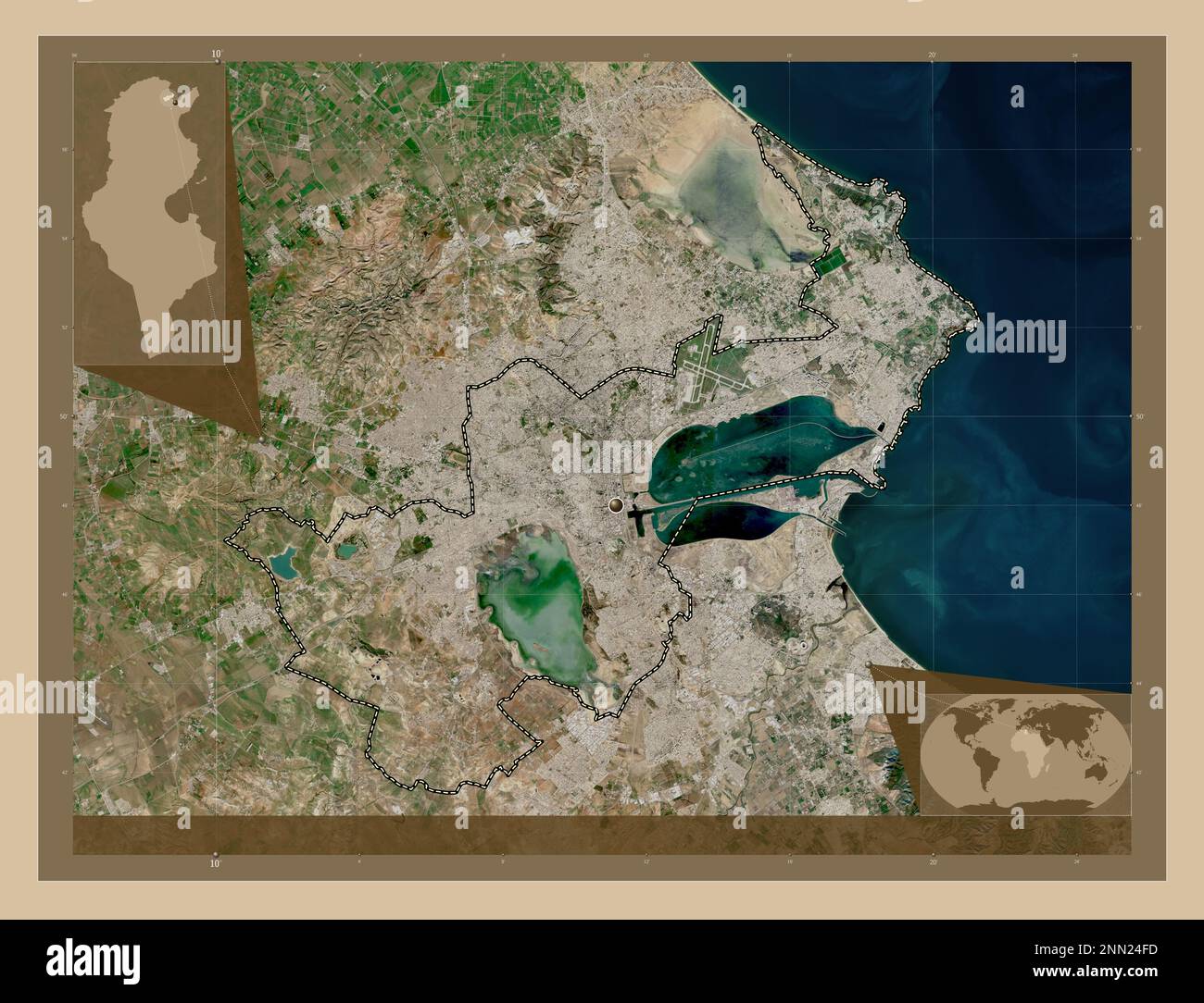 Tunis map satellite geography hi-res stock photography and images - Alamy