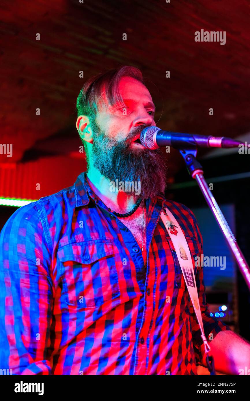 Rock concert, silhouettes , band crew people singers guitars Stock ...