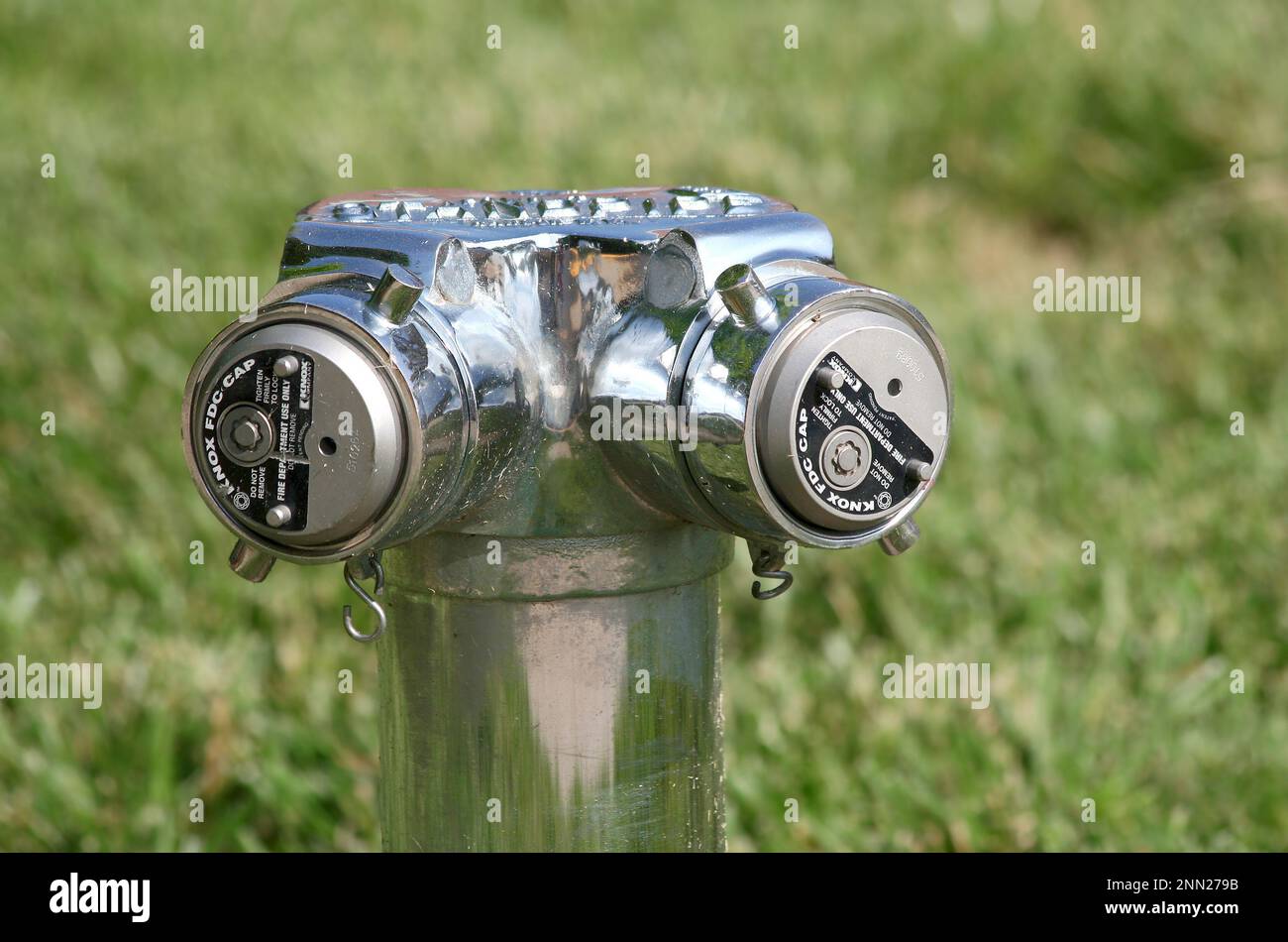 CARMEL,INDIANA,USA-MAY 30:Modern Chrome Fire Hydrant at Local Park ...