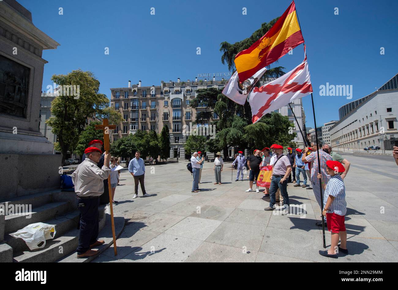 Several people participate in a Carlist rally commemorating the ...