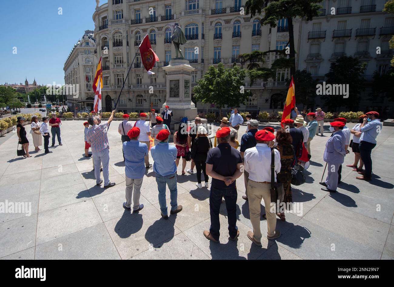 Several people participate in a Carlist rally commemorating the ...