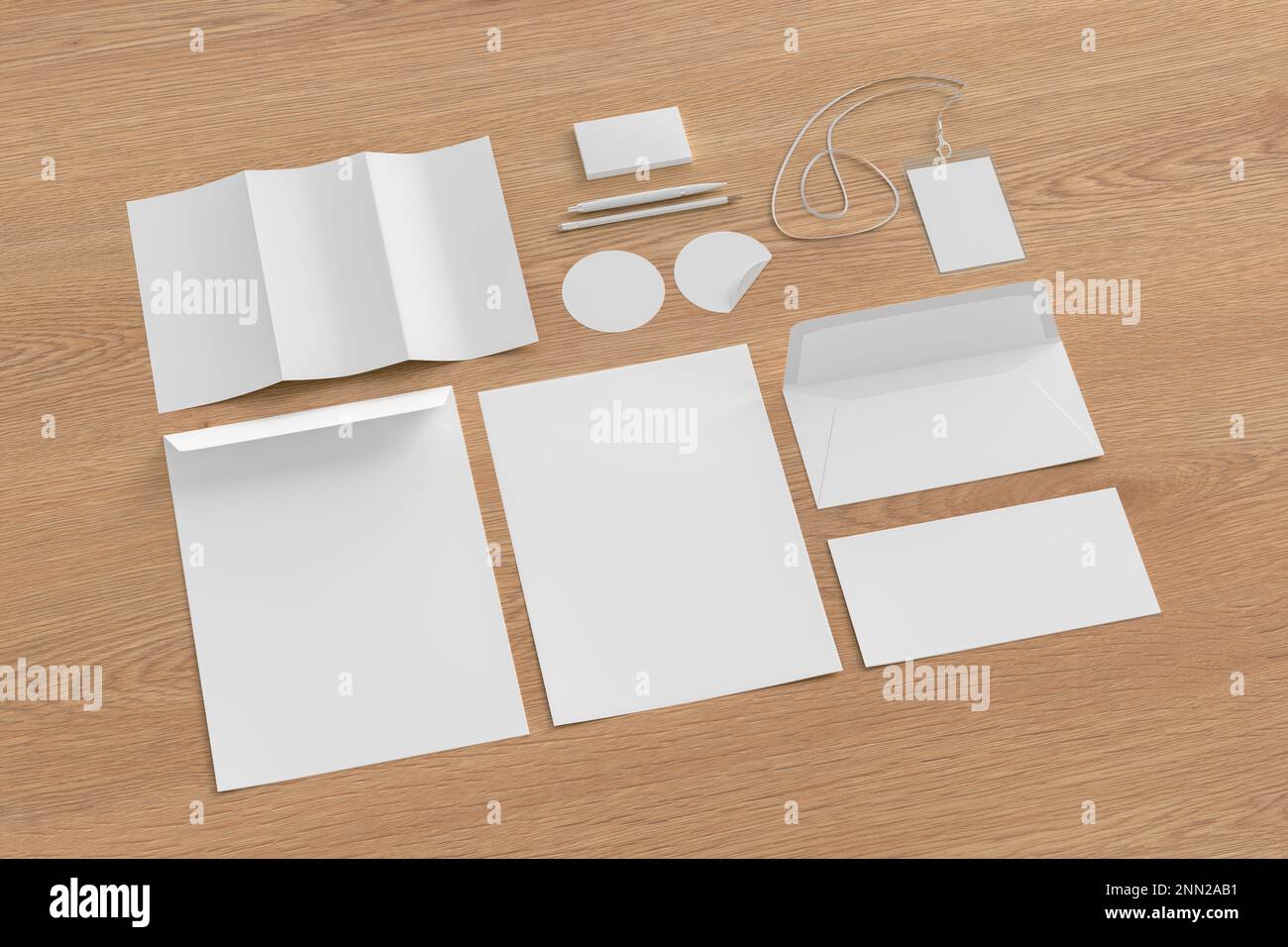 Blank corporate stationery set mockup with envelopes, business cards ...