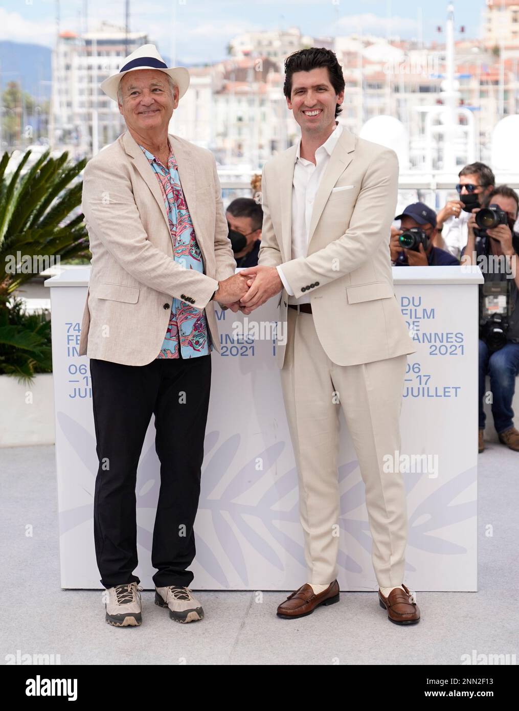 Bill Murray, left, and director Andrew Muscato pose for photographers ...
