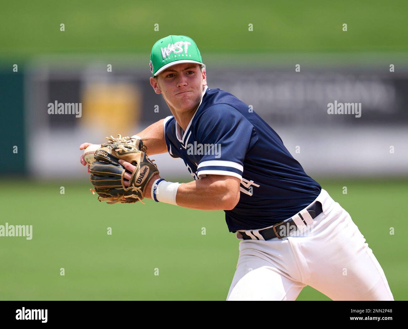 Wharton Wildcats infielder Zach Ehrhard (14) during practice before the ...