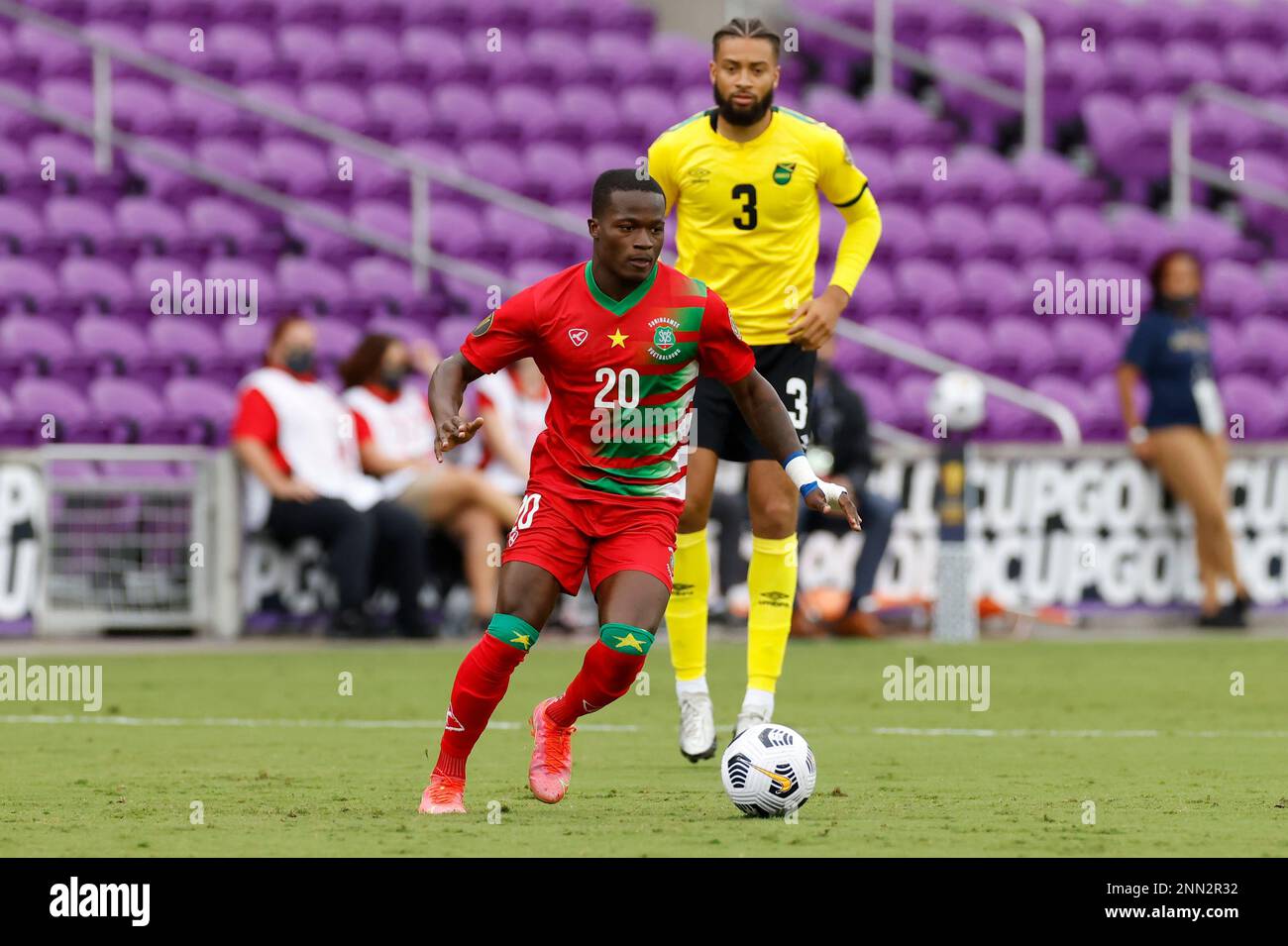 ORLANDO, FL - JULY 12: Suriname forward Gleofilo Vlijter (20) during a ...